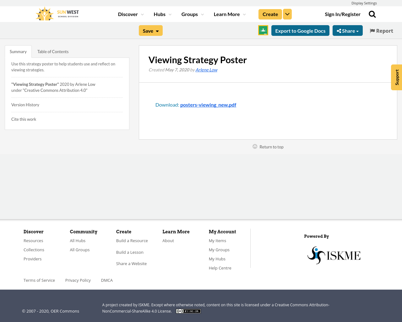 Viewing Strategy Poster | Resource Bank