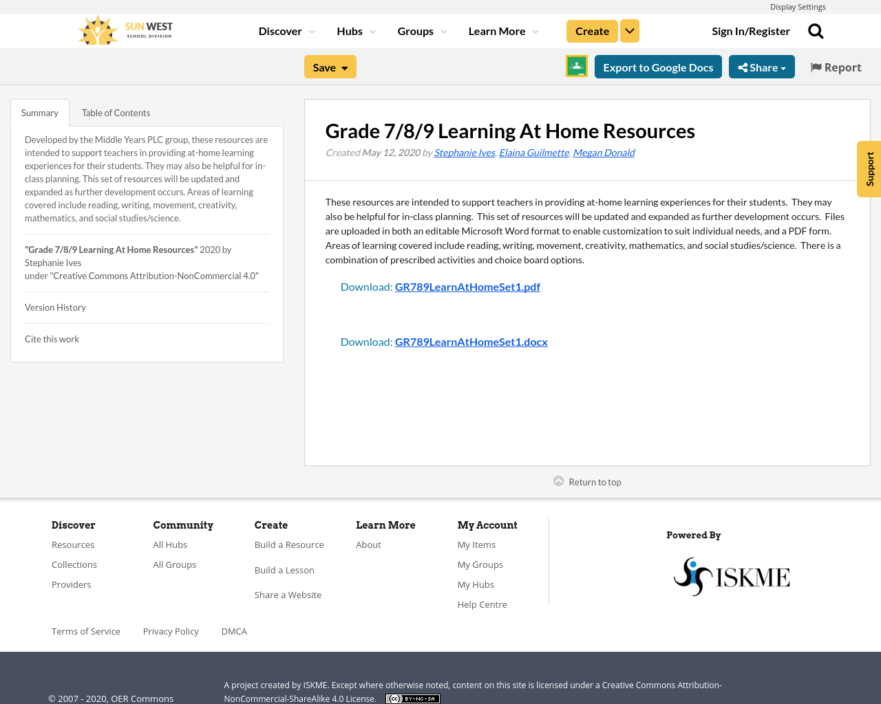 Grade 7/8/9 Learning At Home Resources | Resource Bank