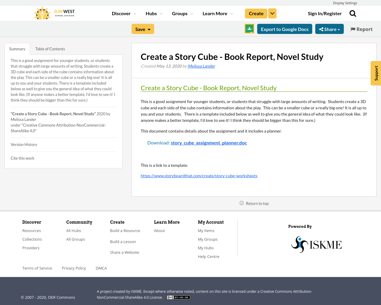 Create a Story Cube - Book Report, Novel Study | Resource Bank