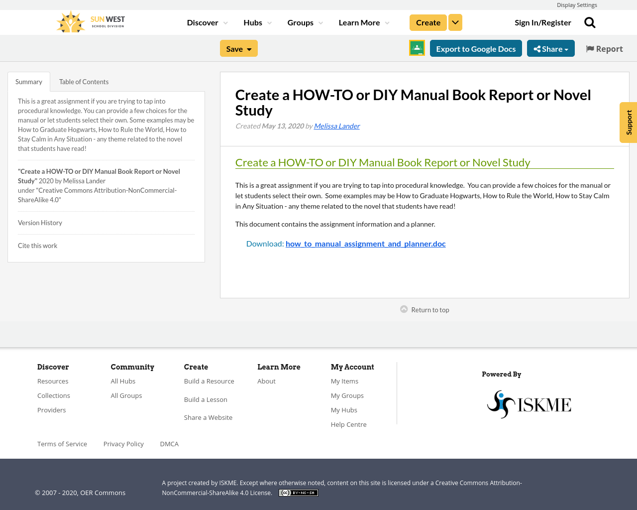 Create a HOW-TO or DIY Manual Book Report or Novel Study | Resource Bank