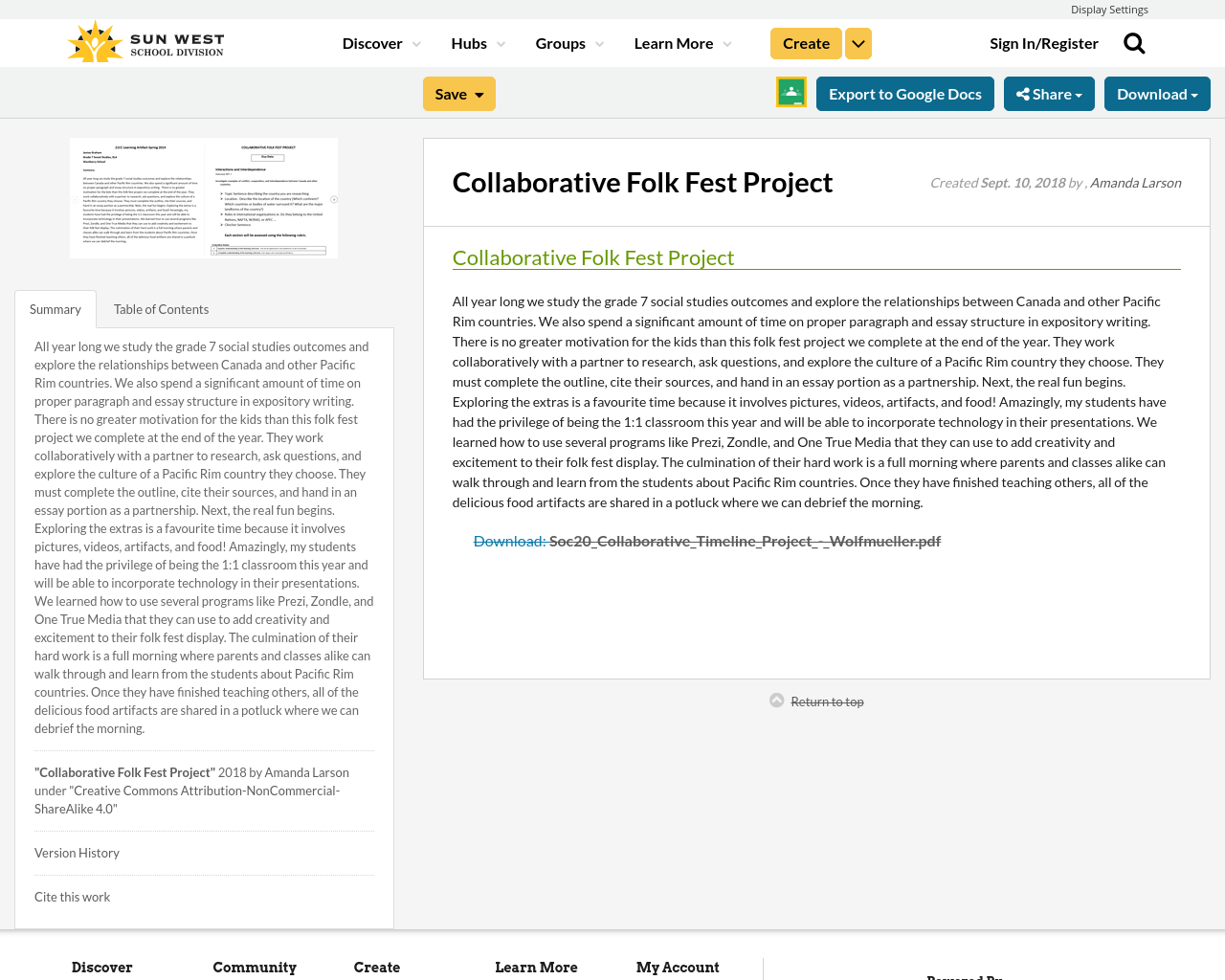 Collaborative Folk Fest Project | Resource Bank