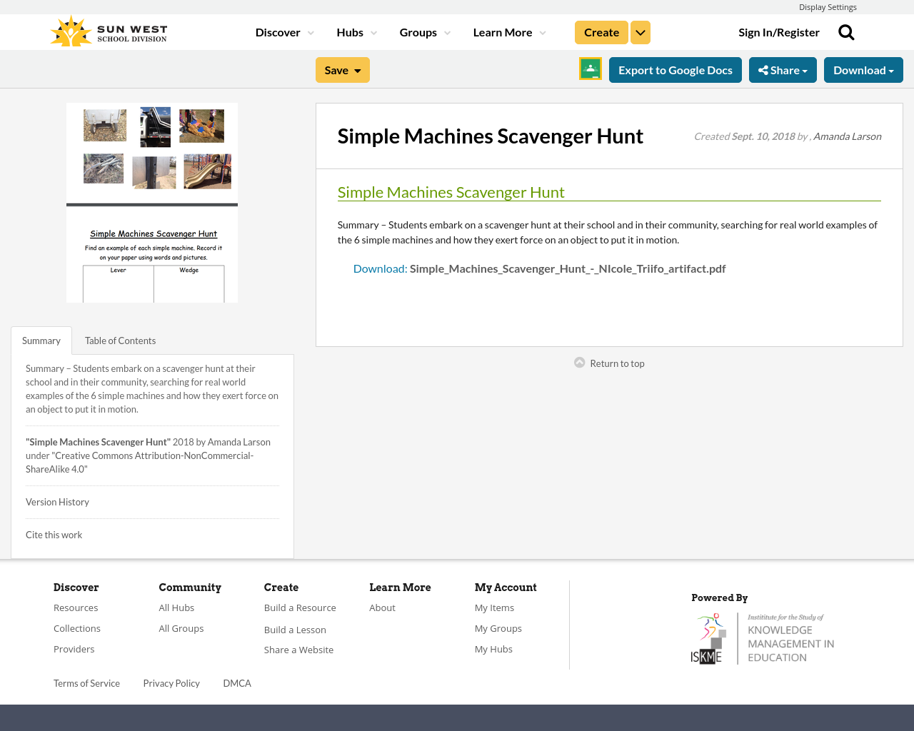 Simple Machines Scavenger Hunt | Resource Bank