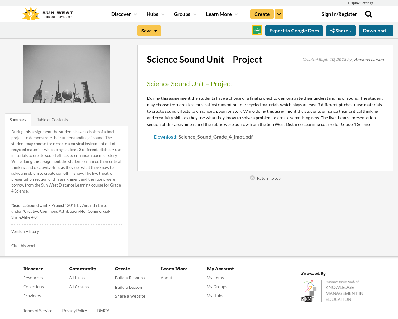 Science Sound Unit – Project | Resource Bank
