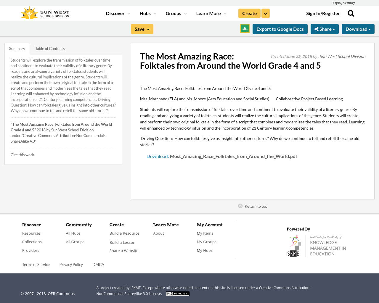 The Most Amazing Race: Folktales from Around the World Grade 4 and 5 ...