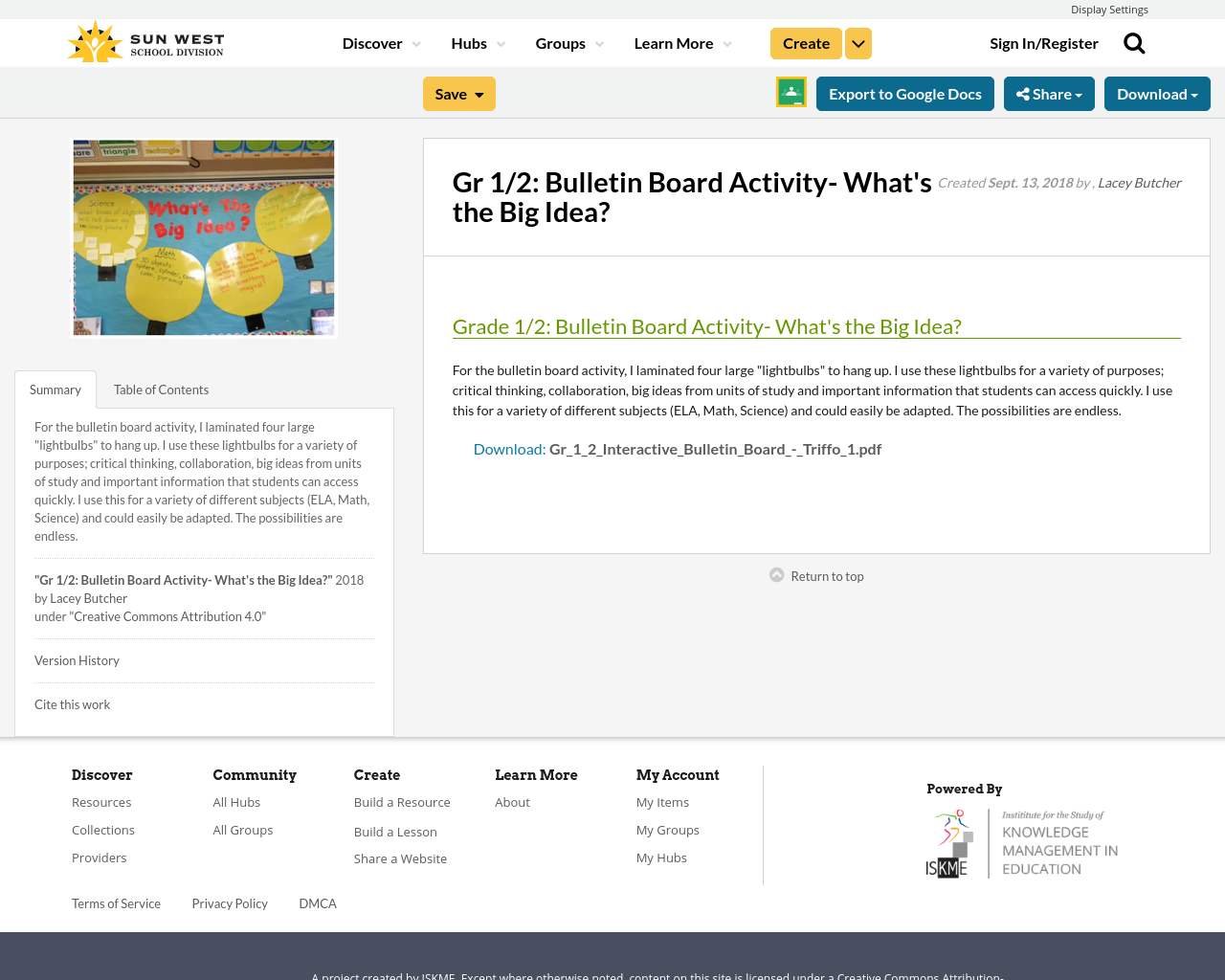 Gr 1/2: Bulletin Board Activity- What's the Big Idea? | Resource Bank