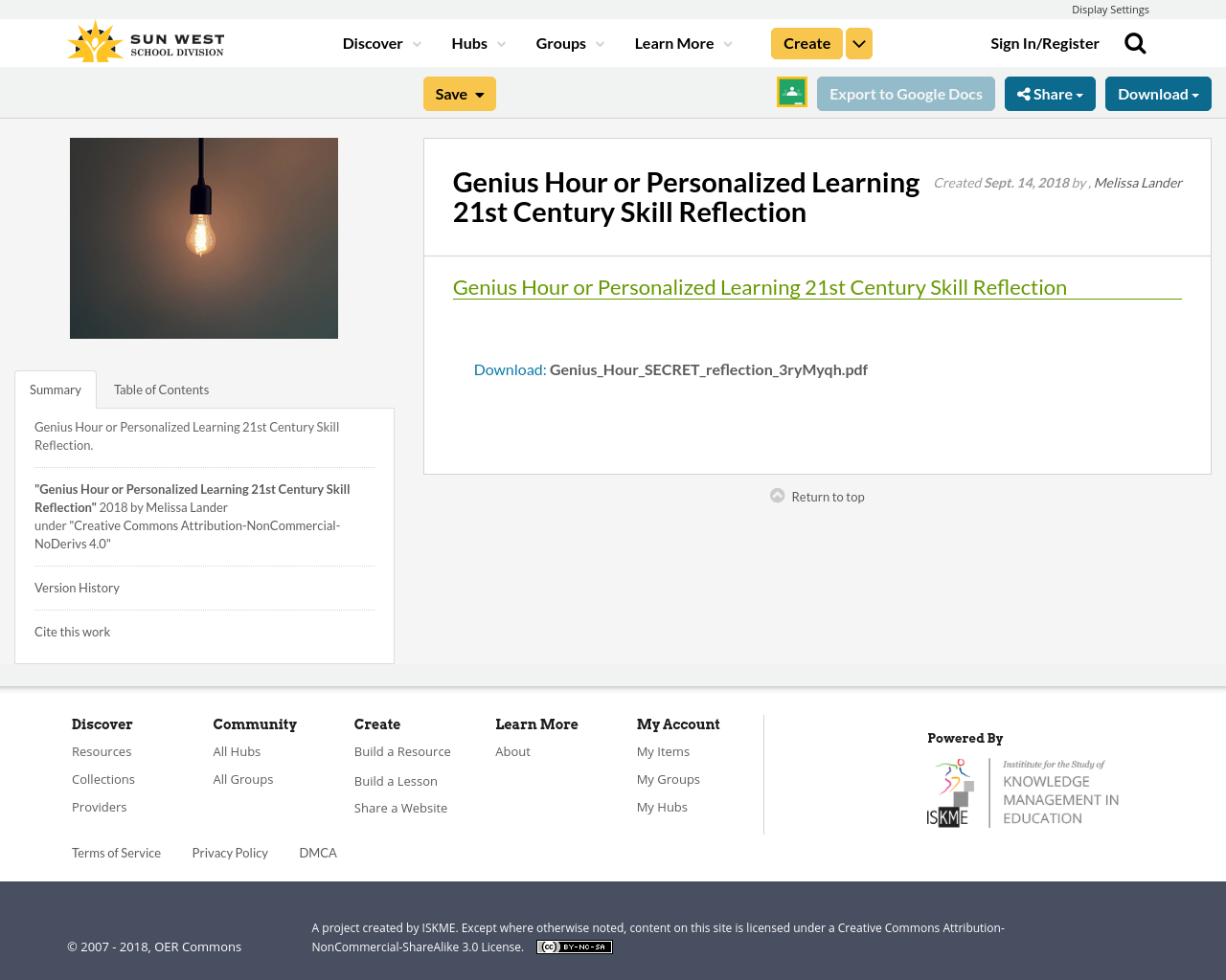 Genius Hour or Personalized Learning 21st Century Skill Reflection ...