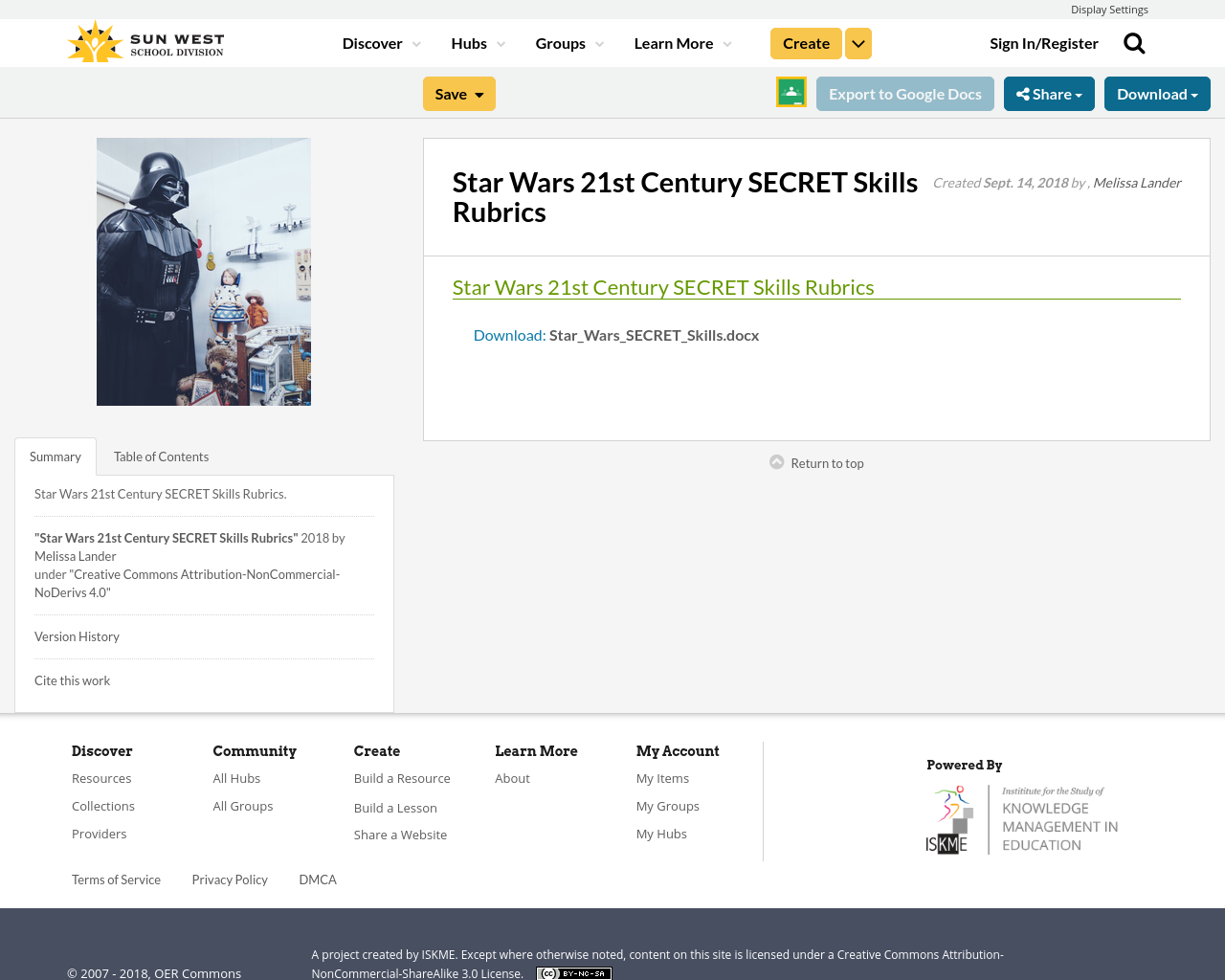 Star Wars 21st Century SECRET Skills Rubrics | Resource Bank