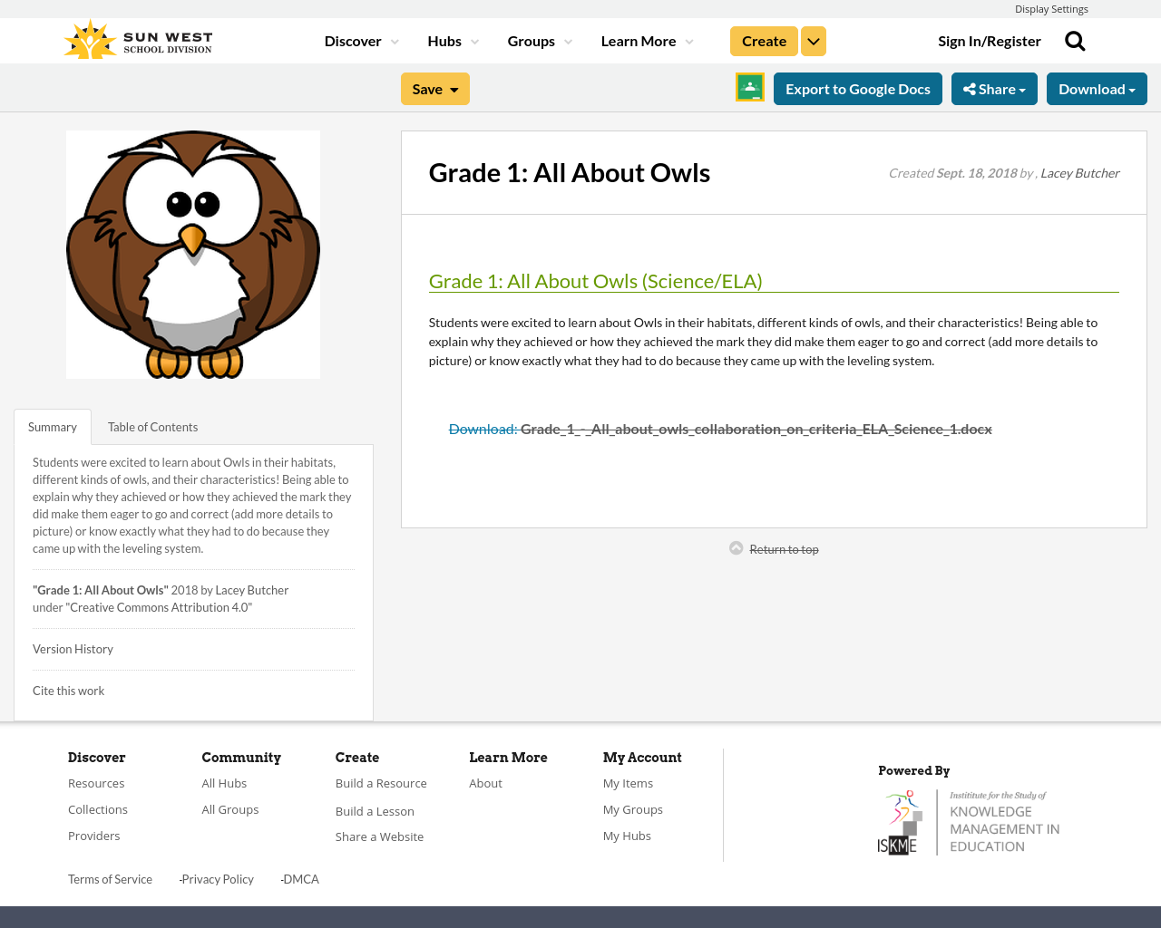 Grade 1: All About Owls | Resource Bank