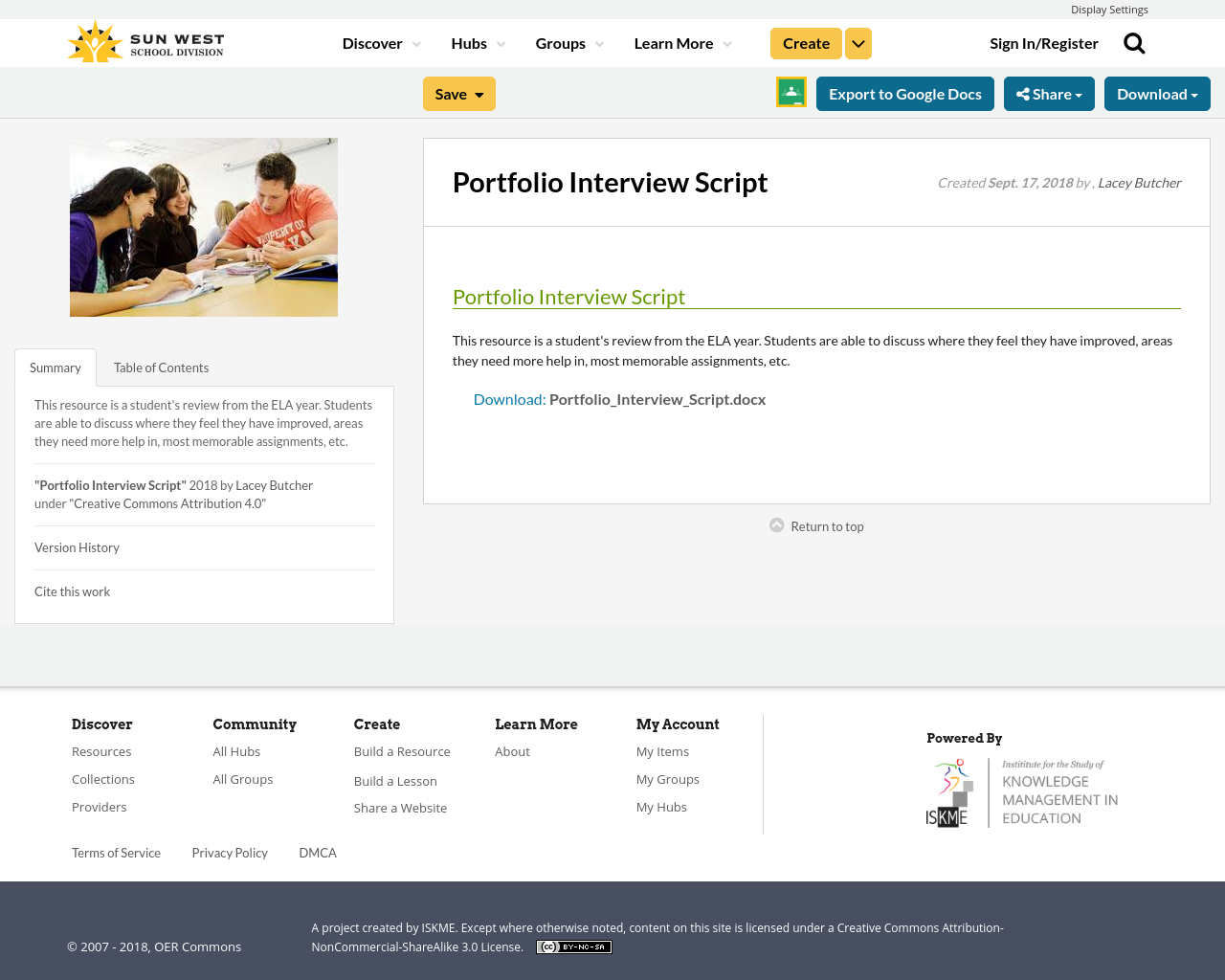 Portfolio Interview Script | Resource Bank