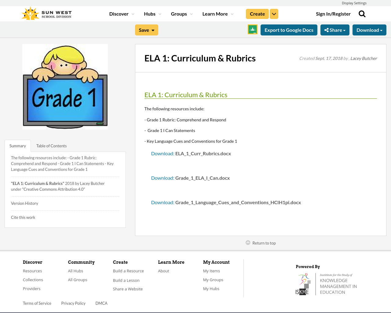 ELA 1: Curriculum & Rubrics | Resource Bank