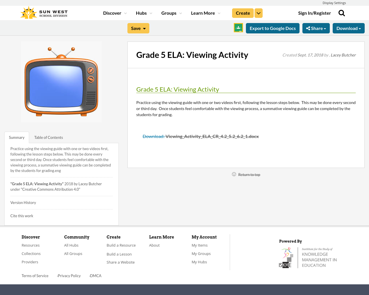 Grade 5 ELA Viewing Activity Resource Bank