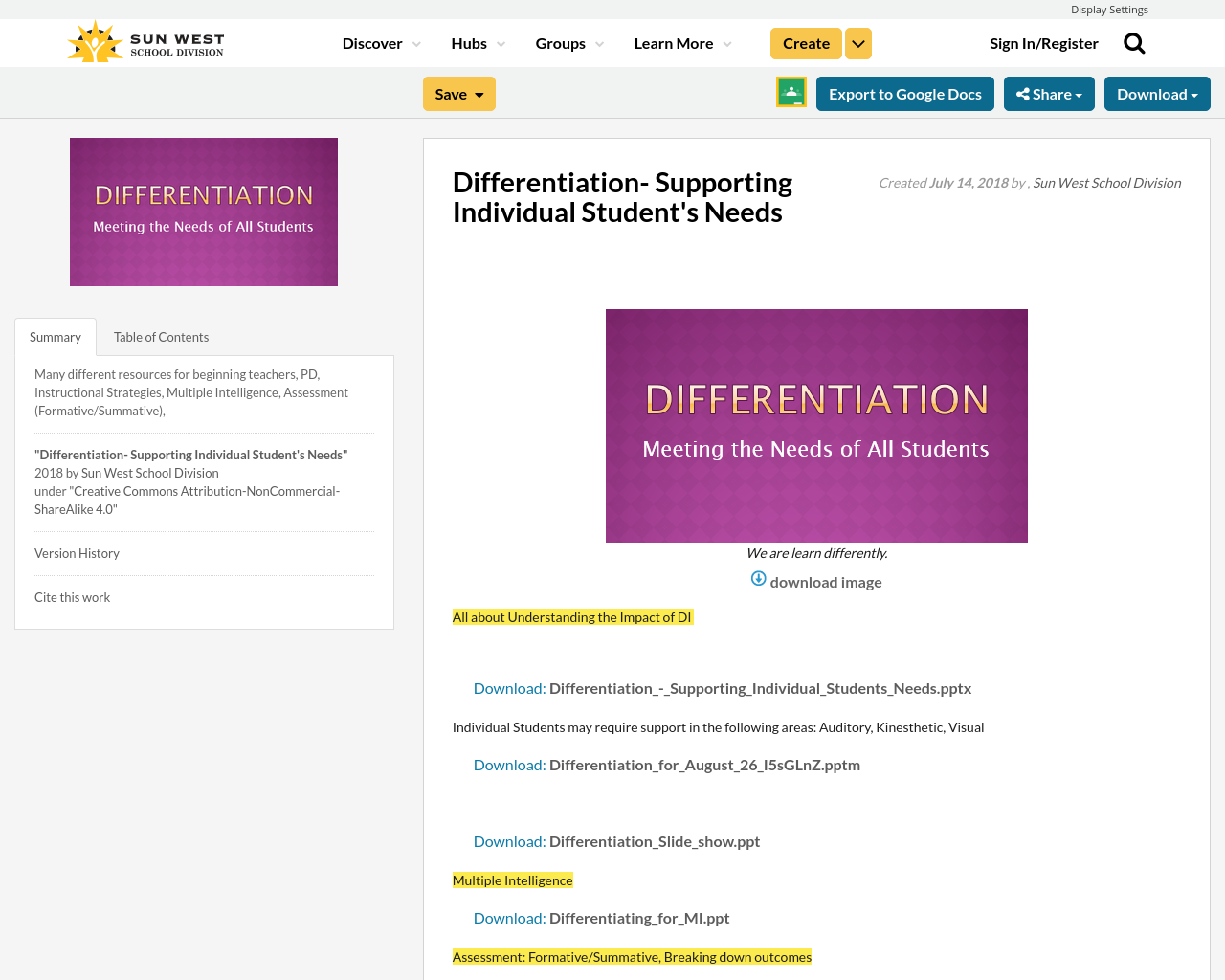 Differentiation- Supporting Individual Student's Needs | Resource Bank