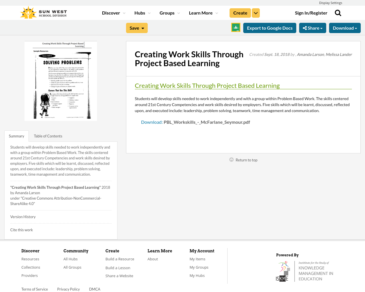 Creating Work Skills Through Project Based Learning | Resource Bank