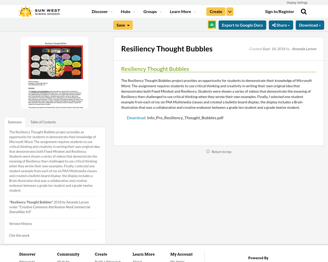 Resiliency Thought Bubbles | Resource Bank