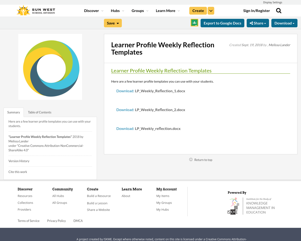 Learner Profile Weekly Reflection Templates | Resource Bank