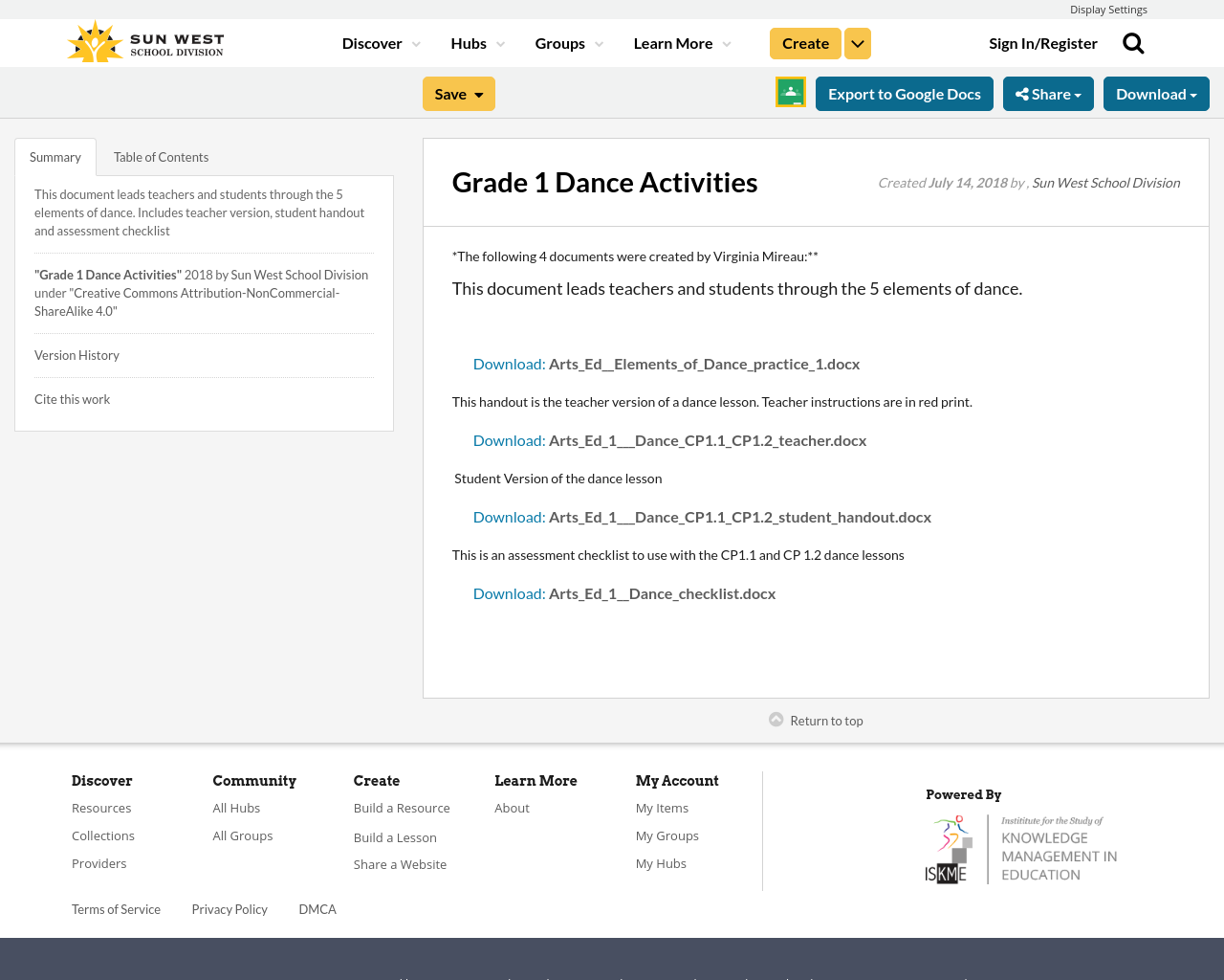 Grade 1 Dance Activities | Resource Bank
