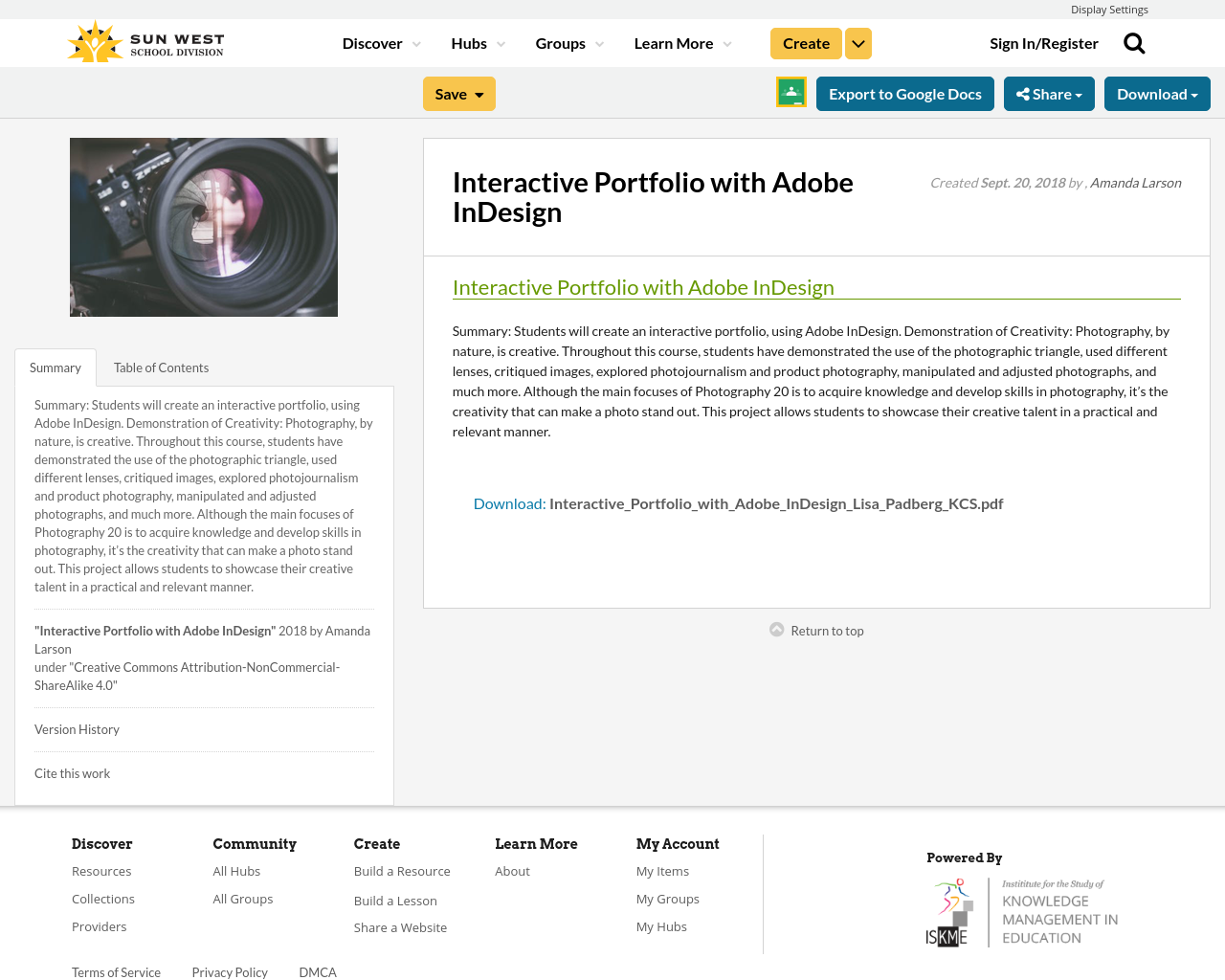 Interactive Portfolio with Adobe InDesign | Resource Bank