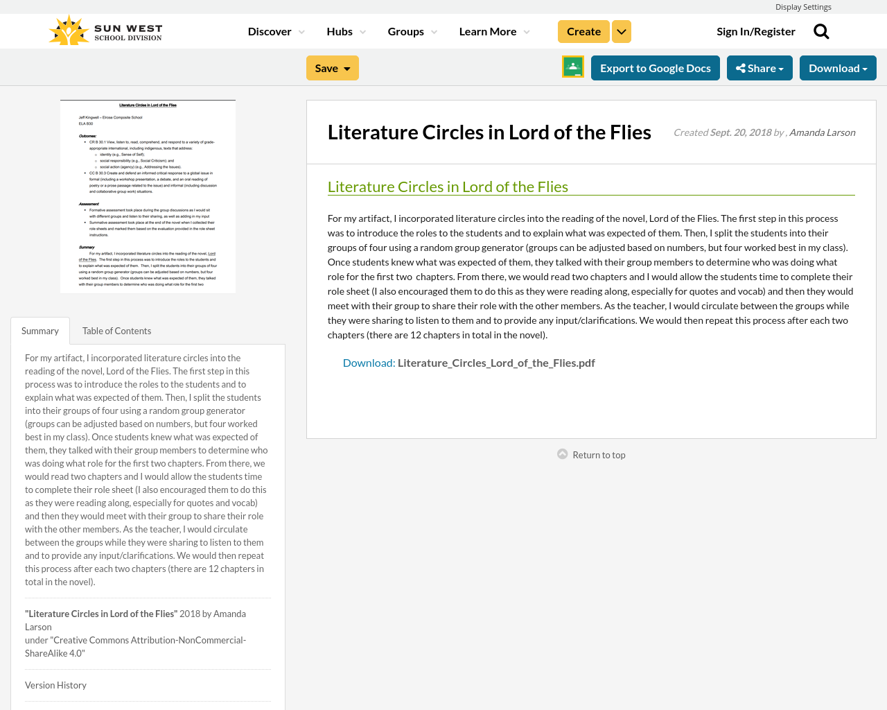 Literature Circles in Lord of the Flies | Resource Bank
