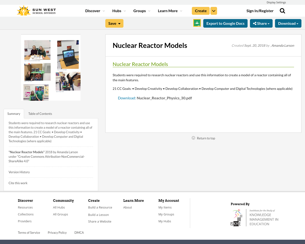 Nuclear Reactor Models | Resource Bank