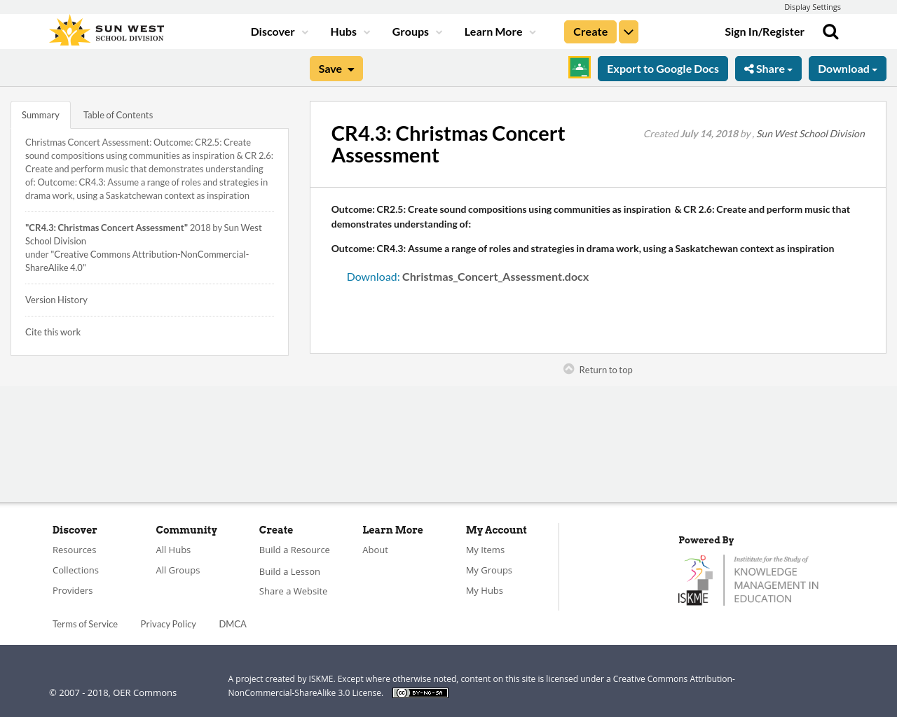 CR4.3: Christmas Concert Assessment | Resource Bank