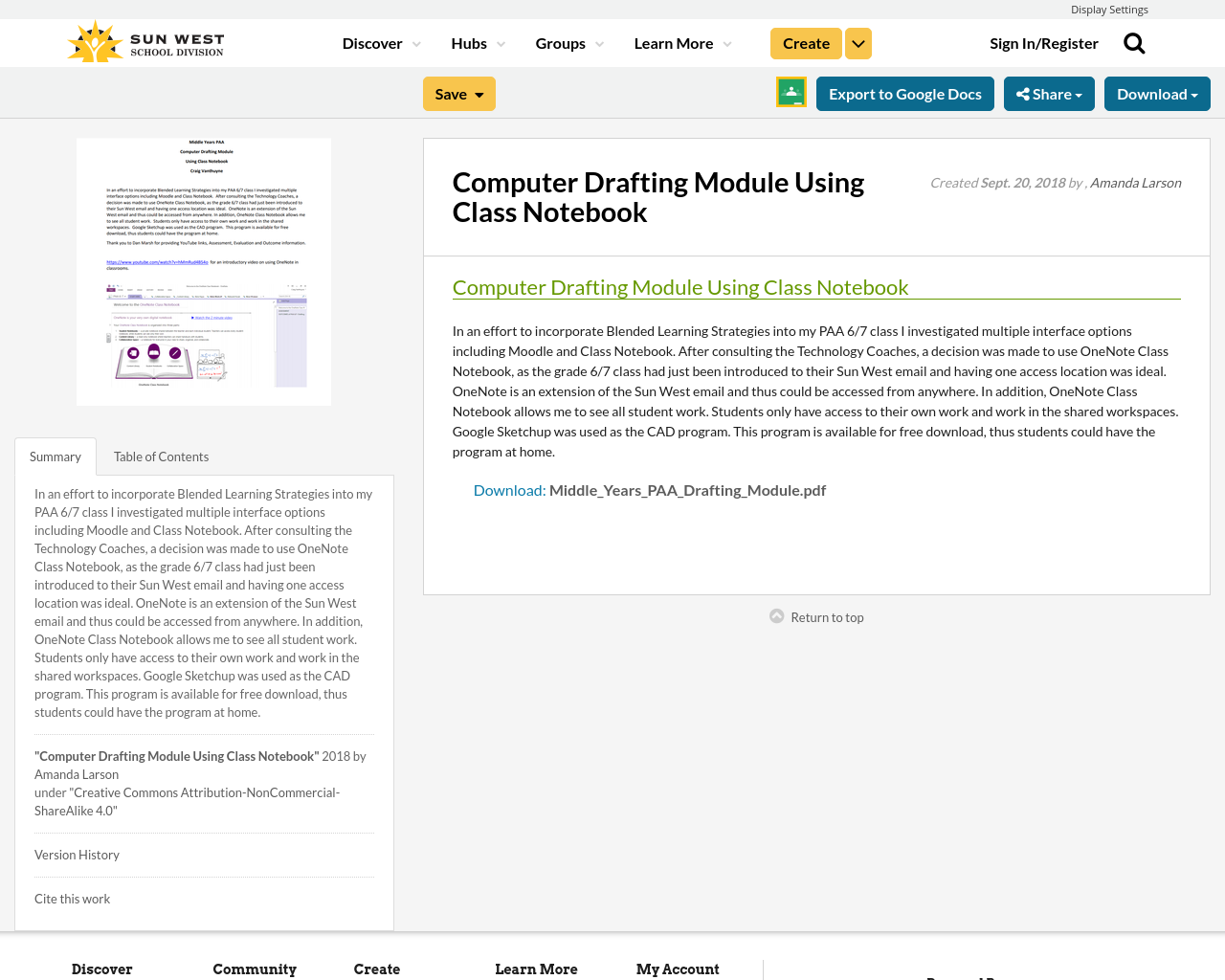 Computer Drafting Module Using Class Notebook | Resource Bank