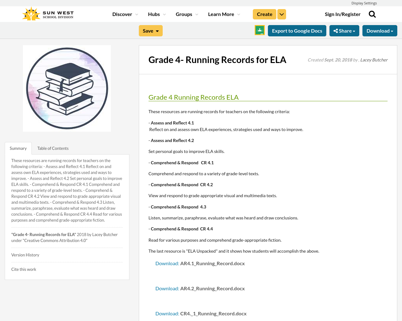 Grade 4- Running Records for ELA | Resource Bank