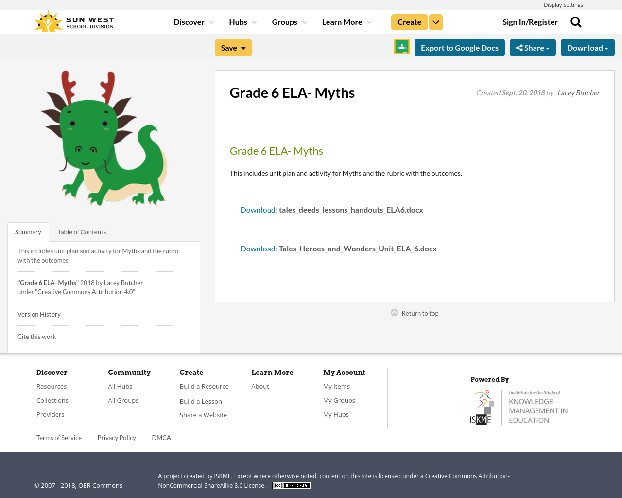 Grade 6 ELA- Myths | Resource Bank