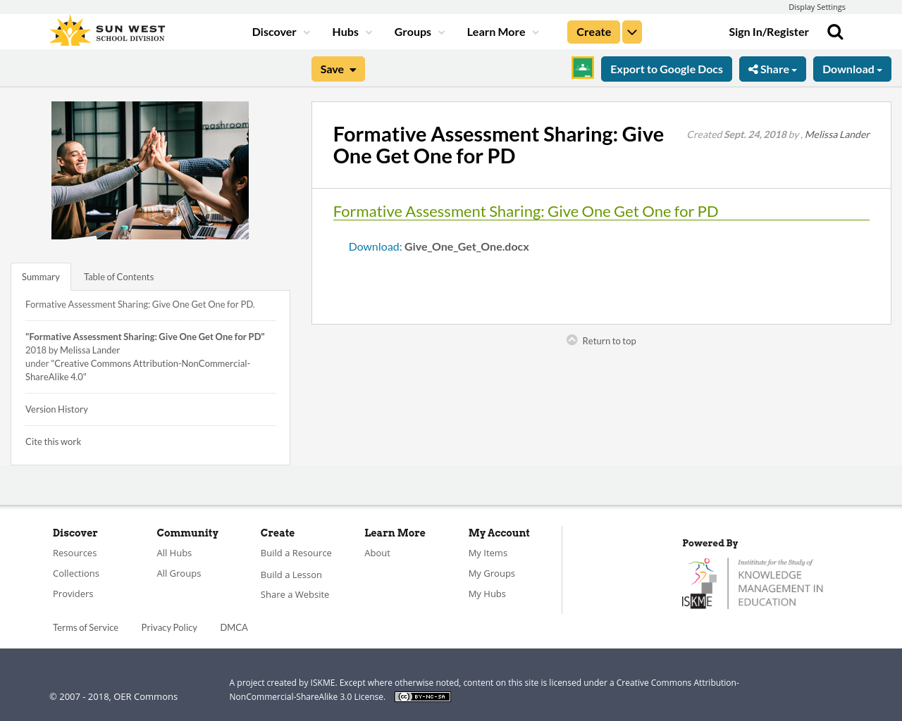 Formative Assessment Sharing: Give One Get One for PD | Resource Bank