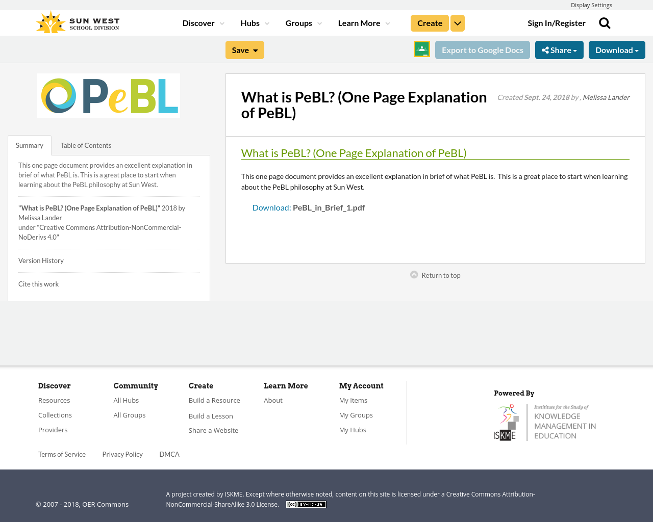 What is PeBL? (One Page Explanation of PeBL) | Resource Bank