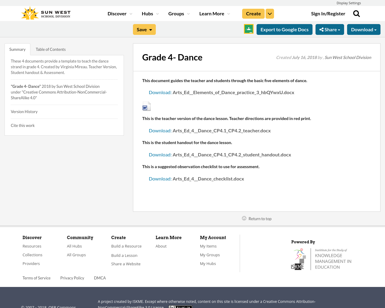 Grade 4- Dance | Resource Bank