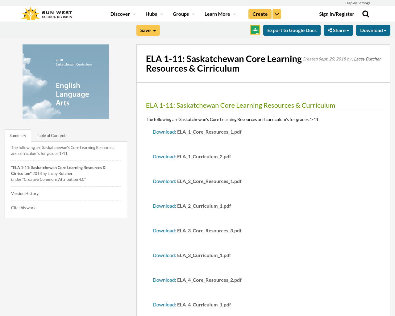 ELA 1-11: Saskatchewan Core Learning Resources & Cirriculum | Resource Bank
