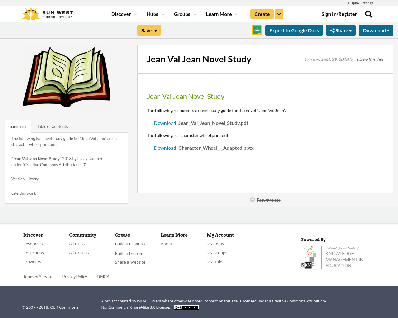 Jean Val Jean Novel Study | Resource Bank