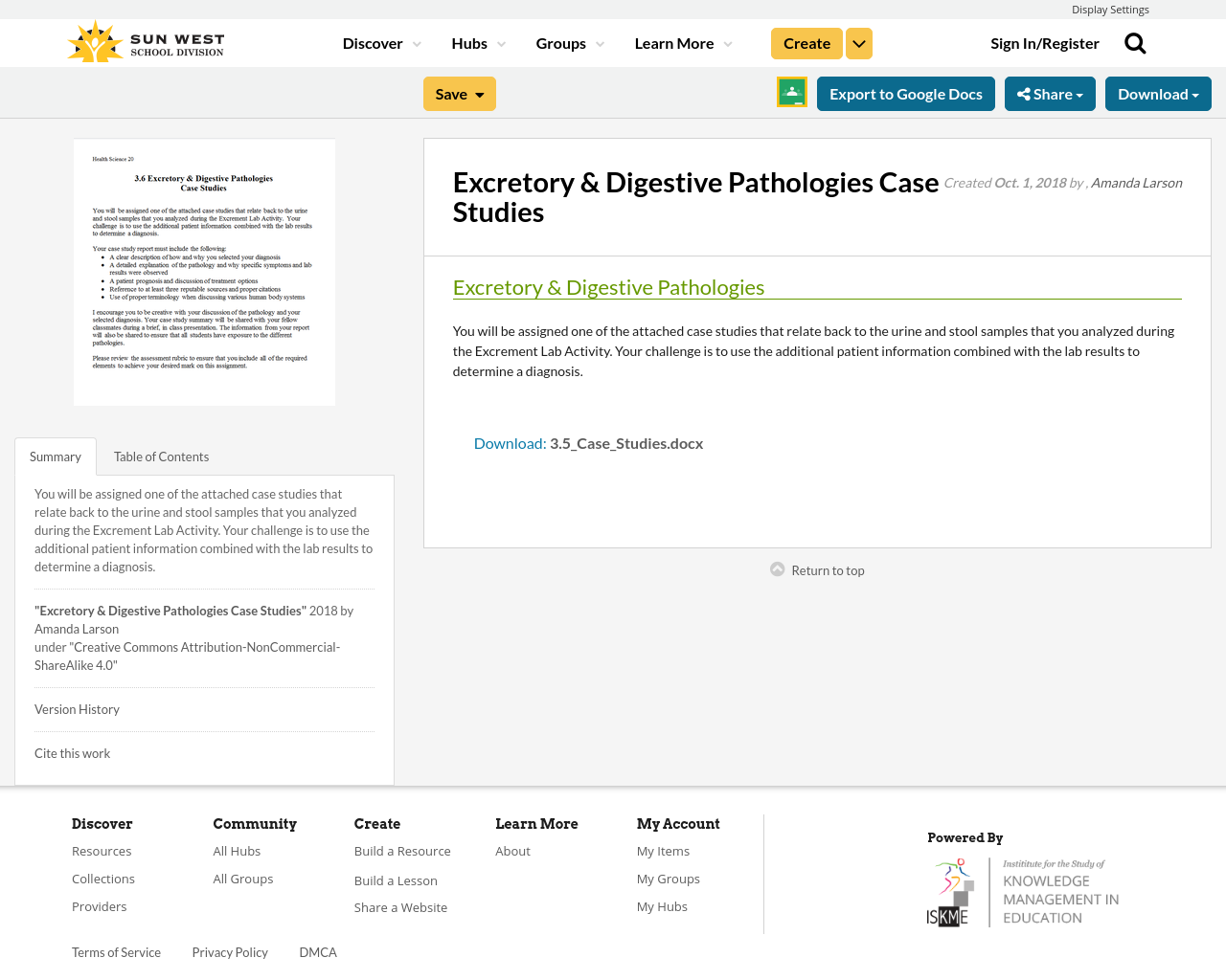 Excretory & Digestive Pathologies Case Studies | Resource Bank