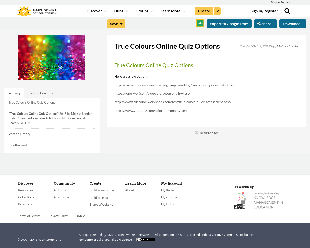 True Colours Online & Printable Quiz Options | Resource Bank