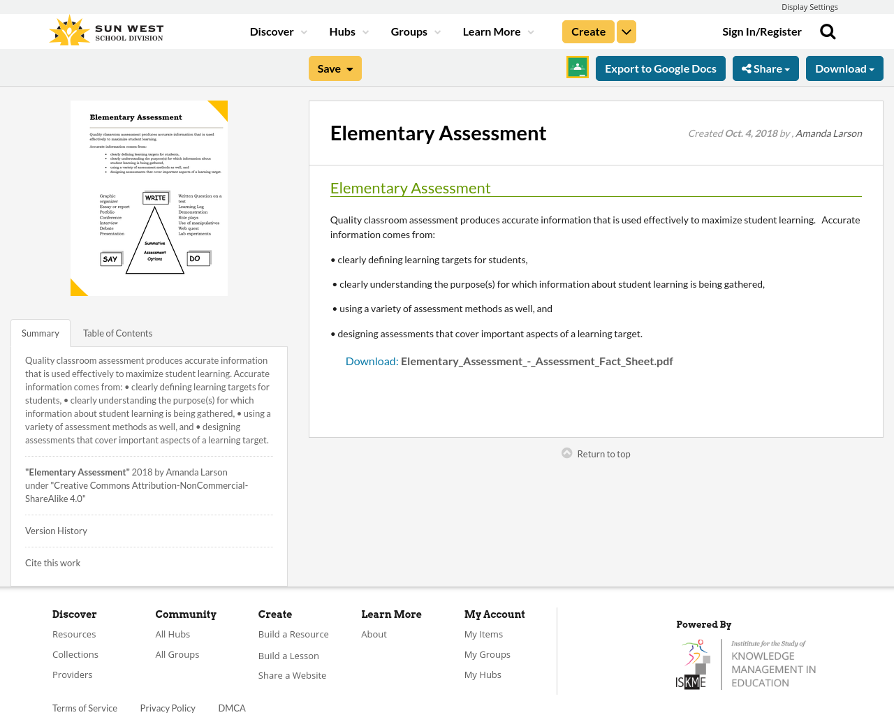 Elementary Assessment | Resource Bank