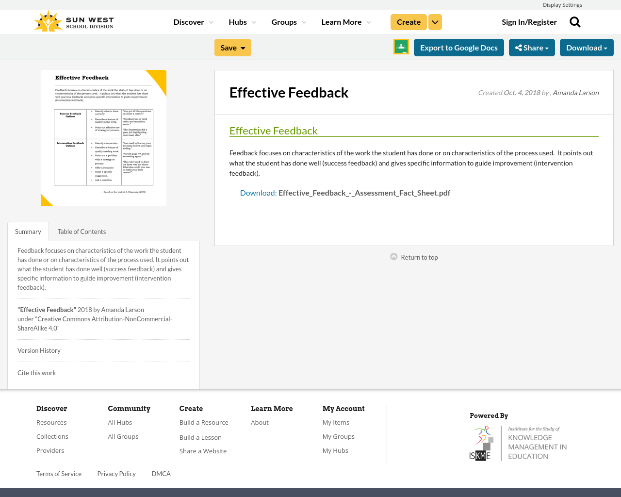 Effective Feedback | Resource Bank