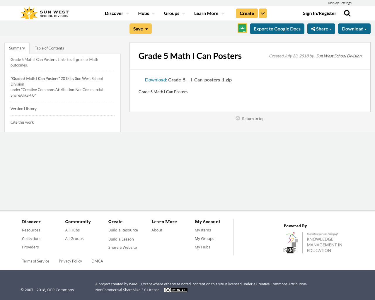 Grade 5 Math I Can Posters | Resource Bank