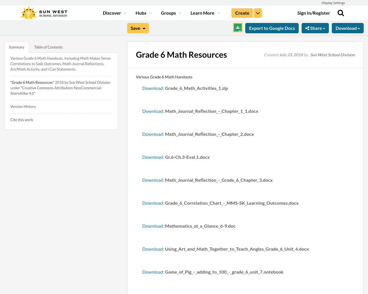 Grade 6 Math Resources | Resource Bank