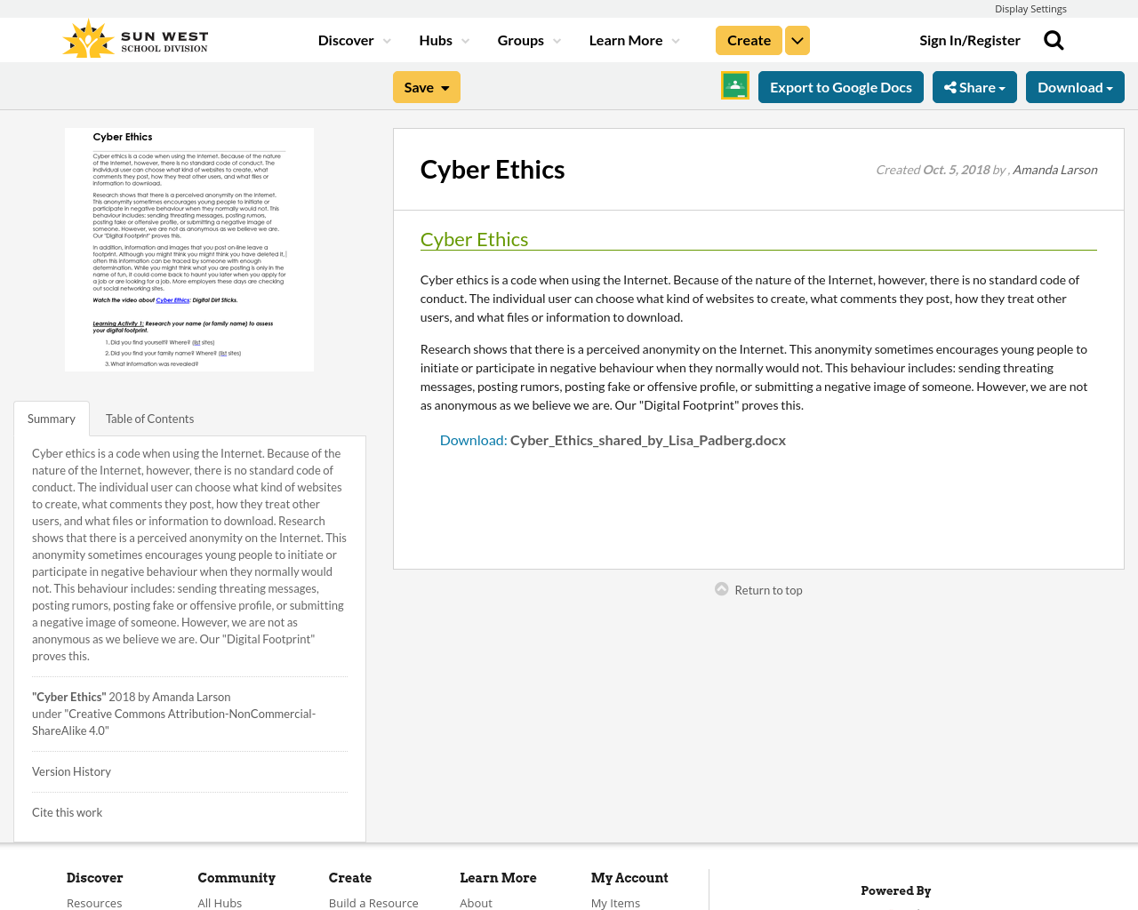 Cyber Ethics | Resource Bank