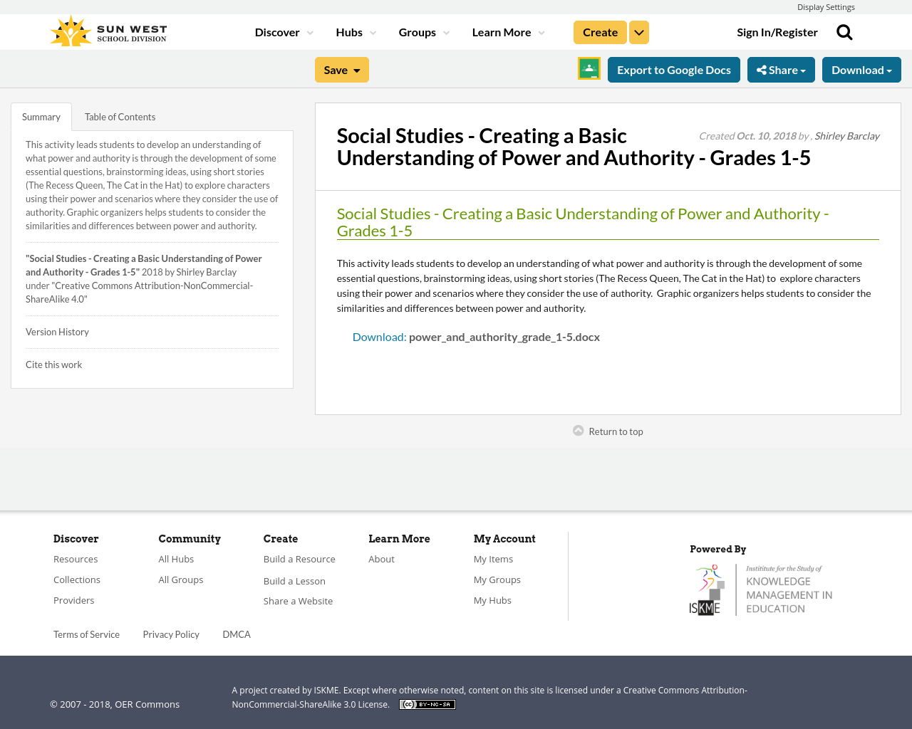 Social Studies - Creating a Basic Understanding of Power and Authority ...